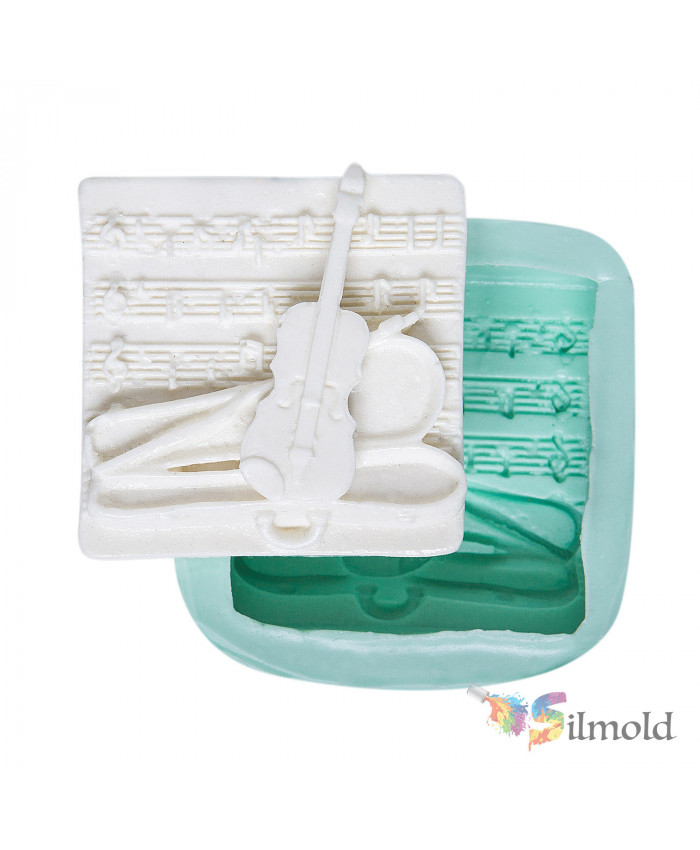 Violin and Notes Silicone Mold